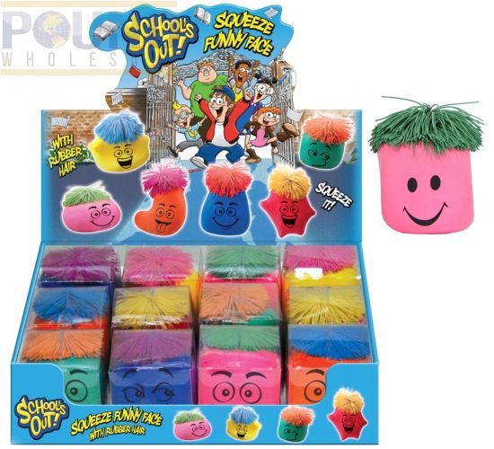 Wholesale Squeeze Funny Face With Rubber Hair | Pound Wholesale