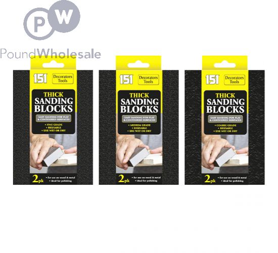 Wholesale 151 Thick Sanding Blocks 2 Pack Assorted | Pound Wholesale