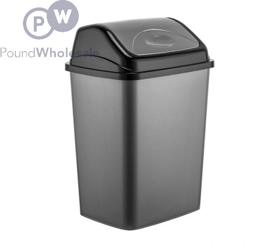 Wholesale Dark Grey Swing Dustbin 7.5l | Pound Wholesale