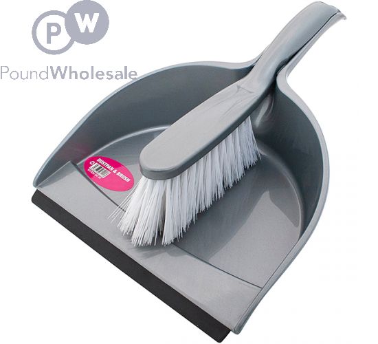 Wholesale Grey Dustpan & Brush Set | Pound Wholesale