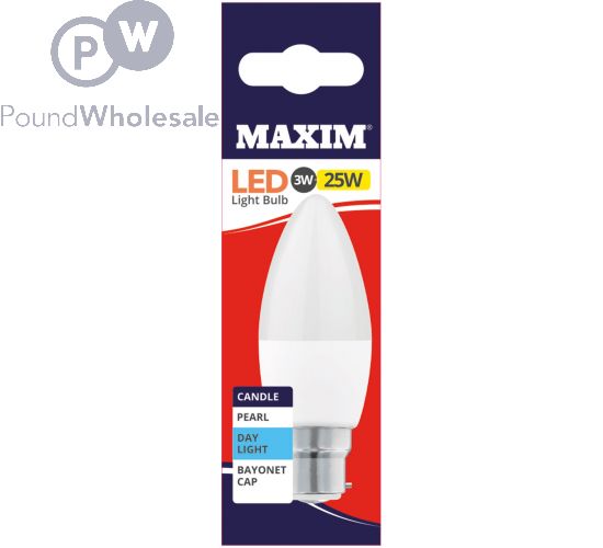 Wholesale Maxim Led Light Bulb 3w=25w Candle Pearl Day Light White ...