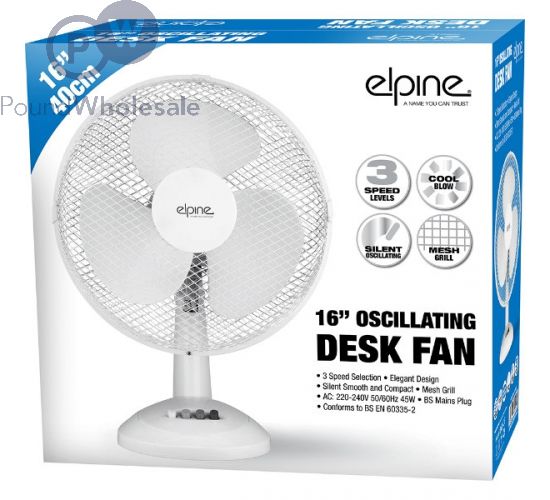 Wholesale Elpine 16" Oscillating Desk Fan | Pound Wholesale
