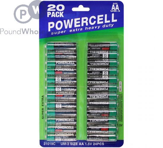 Wholesale Powercell 1.5v Aa Batteries 20 Pack | Pound Wholesale