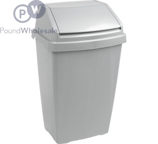 Wholesale Lift Top Bin Silver 50l | Pound Wholesale