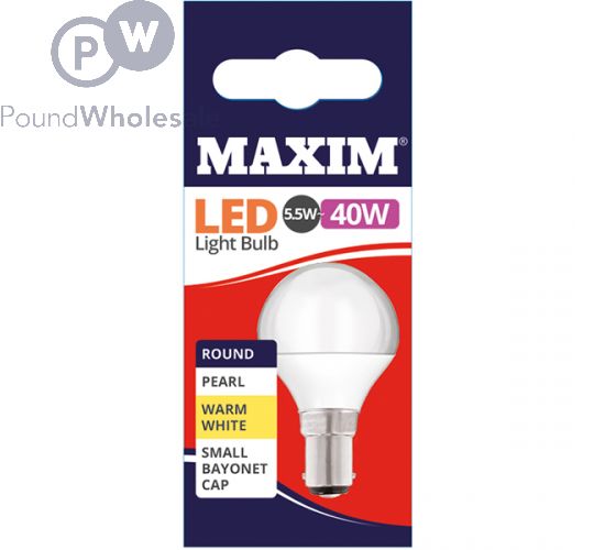 Wholesale Maxim 5.5w=40w Warm White Pearl Round Small Bayonet Led Light ...