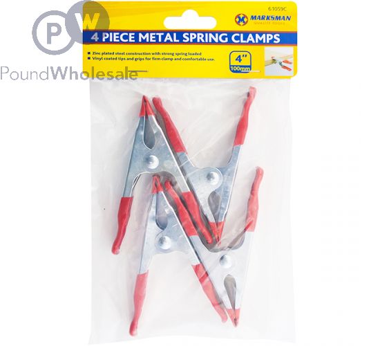 Wholesale Marksman Metal Spring Clamps 4" 4 Pack | Pound Wholesale