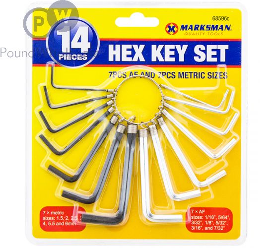 Wholesale Marksman Metric & Af Hex Key Set 14pc | Pound Wholesale