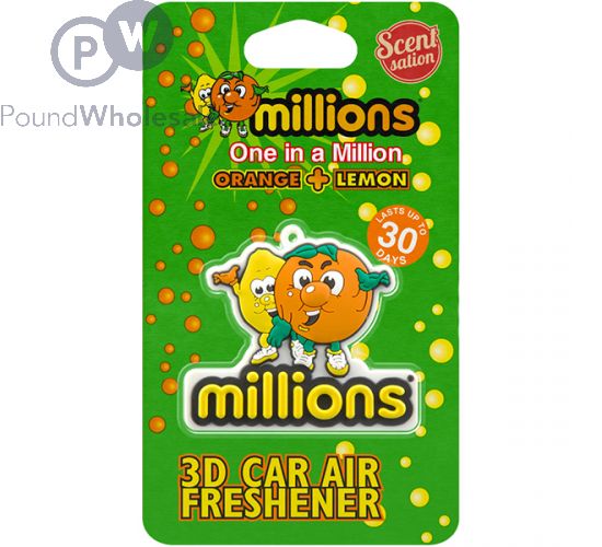 Wholesale Millions Orange & Lemon 3d Car Air Freshener | Pound Wholesale