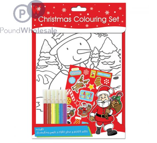 Wholesale Childrens Christmas Colouring Set 2 Designs | Pound Wholesale