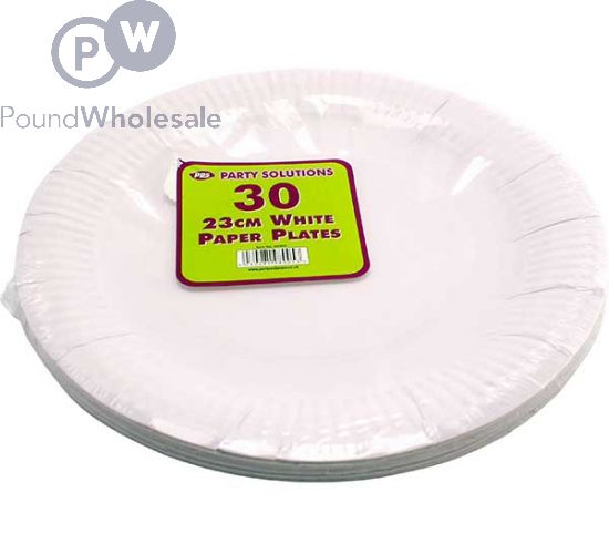 Wholesale Paper Plates White 23cm 25 Pack | Pound Wholesale