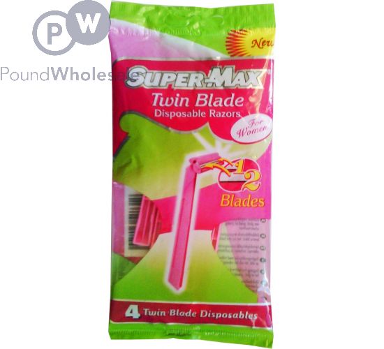 Wholesale Supermax 4pk Twin Blade Disposable Razors (for Women) | Pound ...
