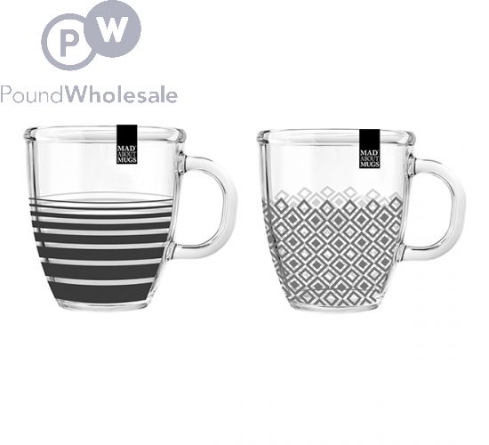 Wholesale Mad About Mugs Glass Mug 12oz Assorted | Pound Wholesale