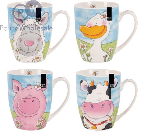 Wholesale Mad About Mugs Coupe Farm Animal Mug 12oz Assorted | Pound ...