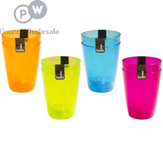 Wholesale 2 Pack Coloured Drinks Tumblers 4 Assorted Colours (size 9cm ...