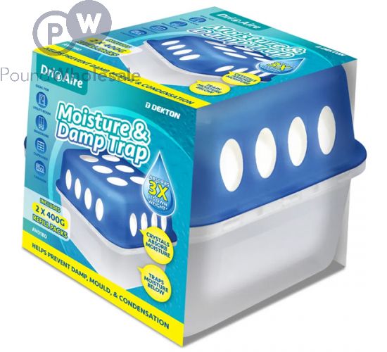 Wholesale Dekton Dri Aire Moisture & Damp Trap Plastic Box With 2 400g ...