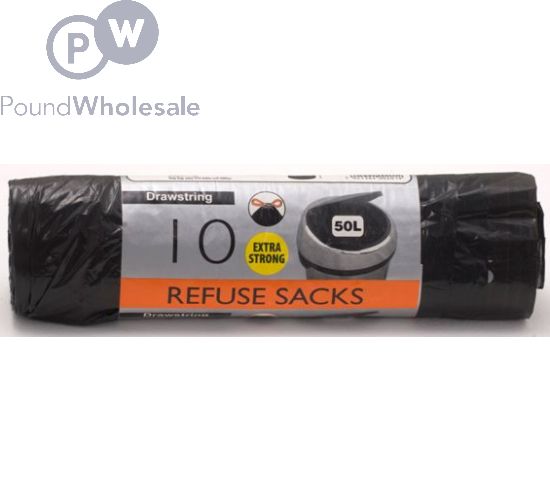 Wholesale Tidyz 10 Drawstring Refuse Sacks 50l | Pound Wholesale
