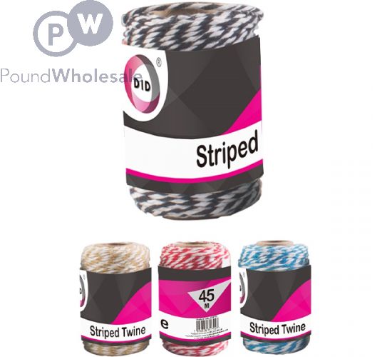 Wholesale Did Striped Twine Assorted Colours 45m | Pound Wholesale