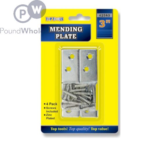 Wholesale Top Tools 3" Mending Plates 4 Pack | Pound Wholesale