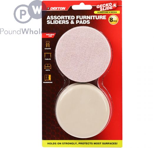 Wholesale Dekton Gecko Slide Assorted Furniture Sliders & Pads 8pc ...