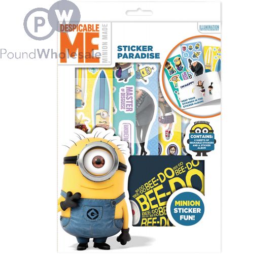 Wholesale Despicable Me Sticker Paradise Contains 6 Sheets Of Reusable ...