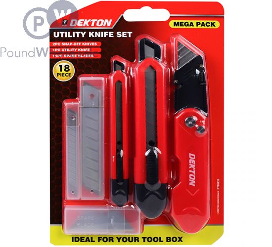 Wholesale Dekton Utility Knife Mega Pack 18pc | Pound Wholesale