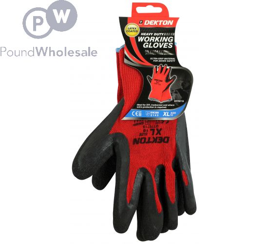 Wholesale Dekton Heavy Duty Ce Cat 2. En388 Working Gloves Black/red ...
