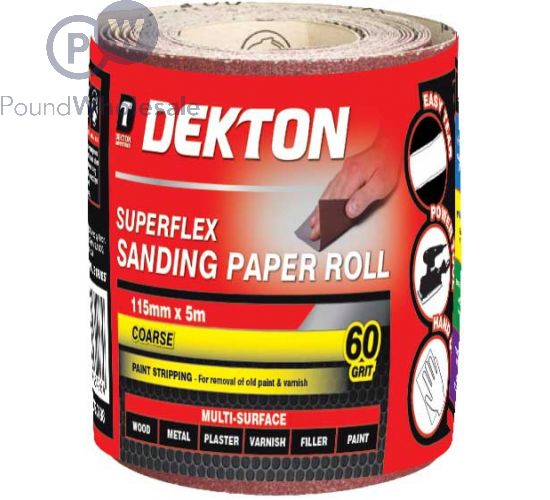 Wholesale Dekton Superflex Sanding Paper Roll 115m X 5m 60 Grit | Pound ...