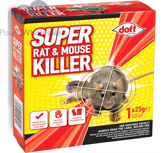 Wholesale Doff Super Rat & Mouse Killer Refill Sachet 25g | Pound Wholesale