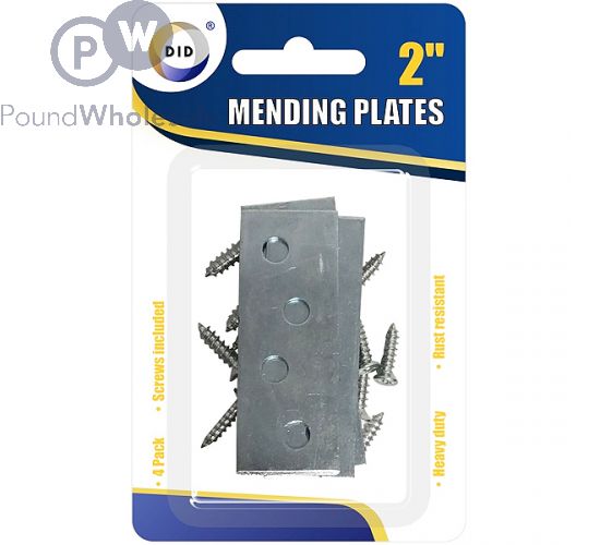 Wholesale Did Heavy Duty Mending Plates 2" 4 Pack | Pound Wholesale