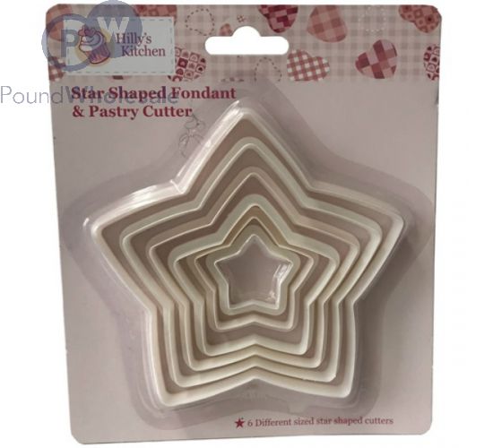 Wholesale Star Shaped Fondant & Pastry Cutter 6 Sizes | Pound Wholesale