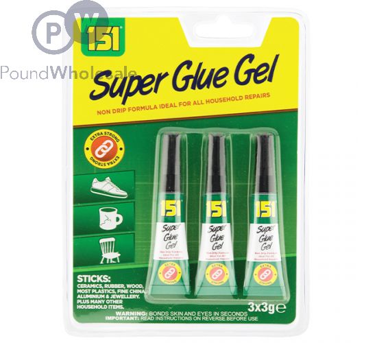 Wholesale 151 Super Glue Gel Triple Pack 3 X 3g | Pound Wholesale