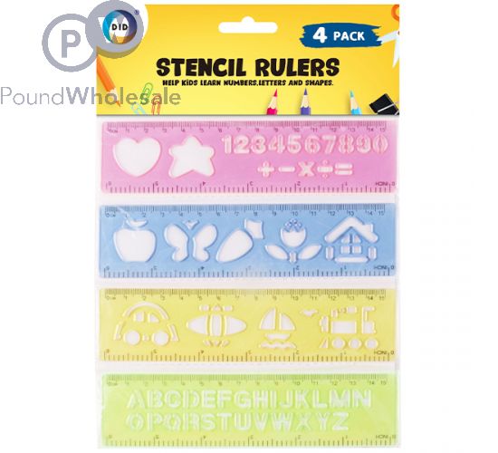 Wholesale Did Assorted Stencil Rulers 4 Pack | Pound Wholesale