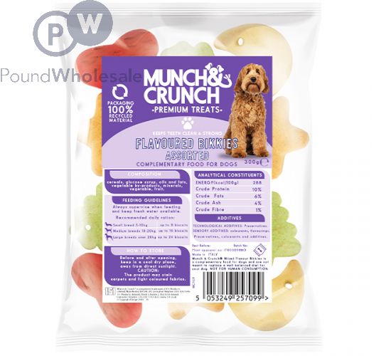 Wholesale Munch & Crunch Assorted Flavoured Dog Bikkies 300g | Pound ...