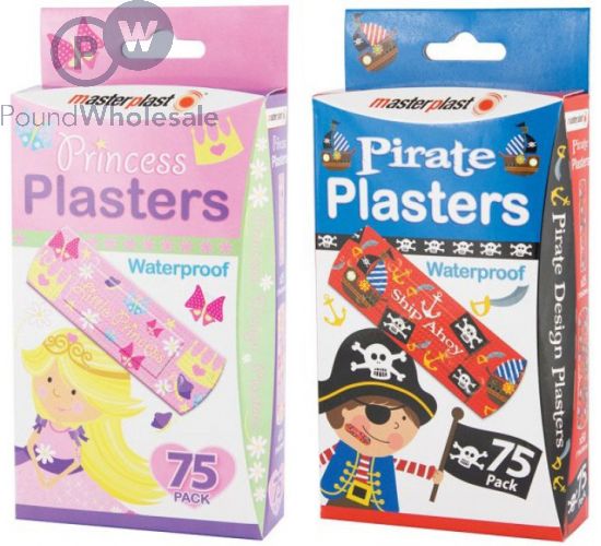 Wholesale Masterplast Pirate & Princess Waterproof Plasters 75 Pack ...