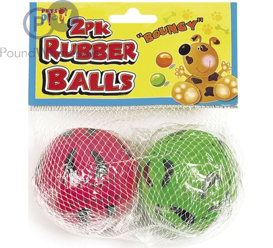 Wholesale Pets Play Rubber Balls 2pk Pound Wholesale