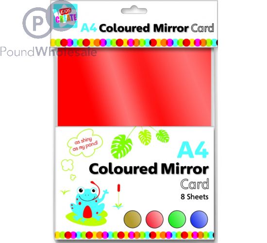 Wholesale Kids Create A4 Coloured Mirror Card | Pound Wholesale