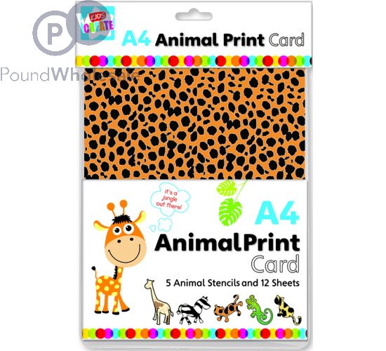 Wholesale Kids Create A4 Animal Print Card Set | Pound Wholesale