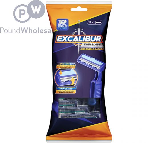 Wholesale Rolls Razor Excalibur Twin Blade Disposable Razors 12 Pack ...