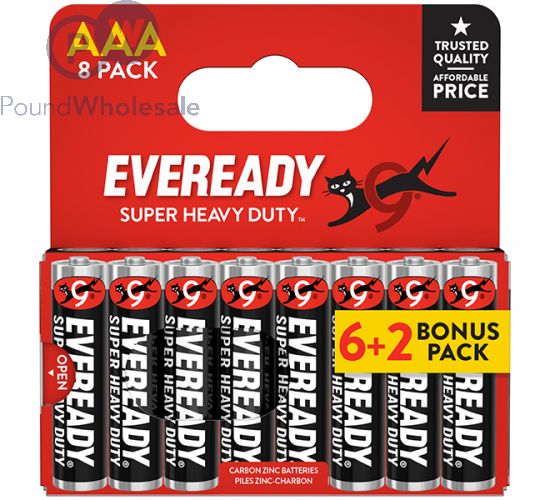 Wholesale Eveready Aaa Super-heavy Carbon Zinc Batteries 8 Pack | Pound ...