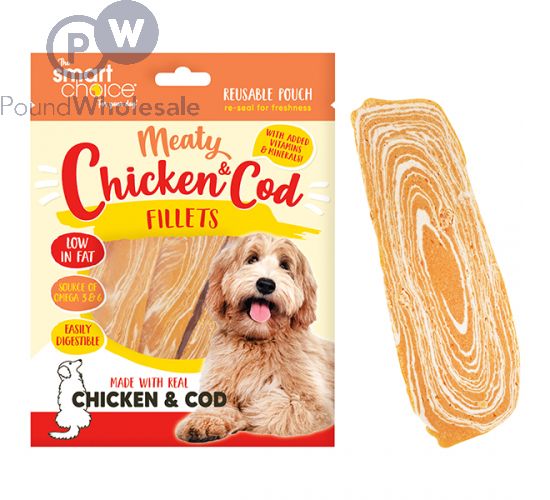 Wholesale Smart Choice Chicken & Cod Fillet Dog Treats 7 Pack 110g ...
