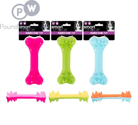 Wholesale Smart Choice Squeaky Spiky Tpr Bone Dog Toy 17.5cm Assorted ...