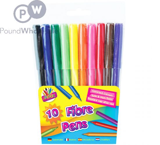 Wholesale Artbox Assorted Colour Fibre Tip Colouring Pens 10 Pack ...