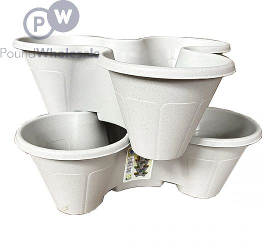Wholesale Strawberry Planter Platinum Stackable Plant Pot | Pound Wholesale