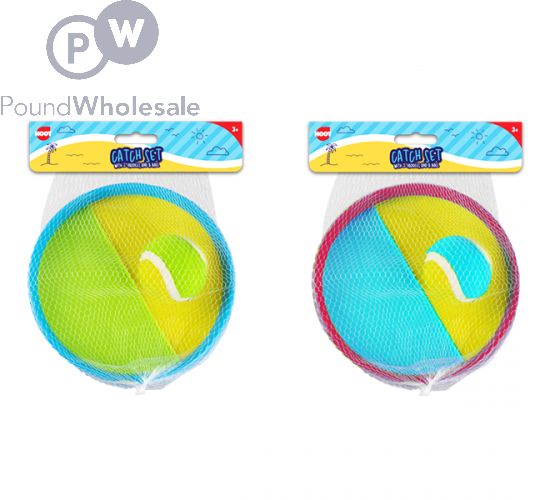 Wholesale Hoot Paddle & Ball Catch Set Assorted Colours | Pound Wholesale