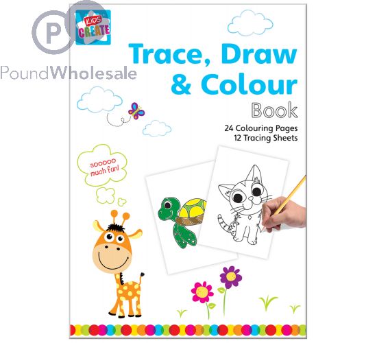 Wholesale Trace & Draw Colouring Book (24 Colouring Pages 12 Tracing ...