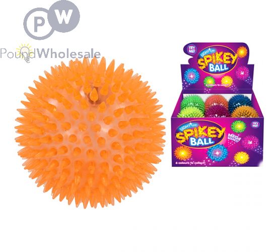 Wholesale Light Up Spiky Bounce Ball 10cm Cdu Assorted Colours | Pound ...