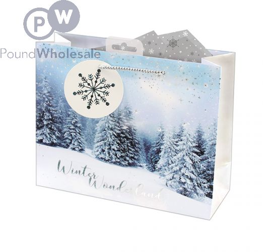 Wholesale Giftmaker Winter Wonderland Landscape Gift Bag Medium | Pound ...