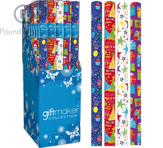 Wholesale Gift Collection Assorted 3m Happy Birthday Parcel Wrap In ...
