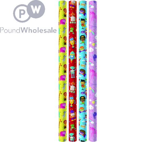 Wholesale Giftmaker Kids Mixed Gift Wrap 3m | Pound Wholesale