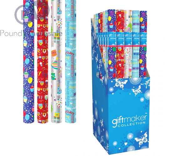 Wholesale Giftmaker Collection Happy Birthday Roll Gift Wrap 3m ...